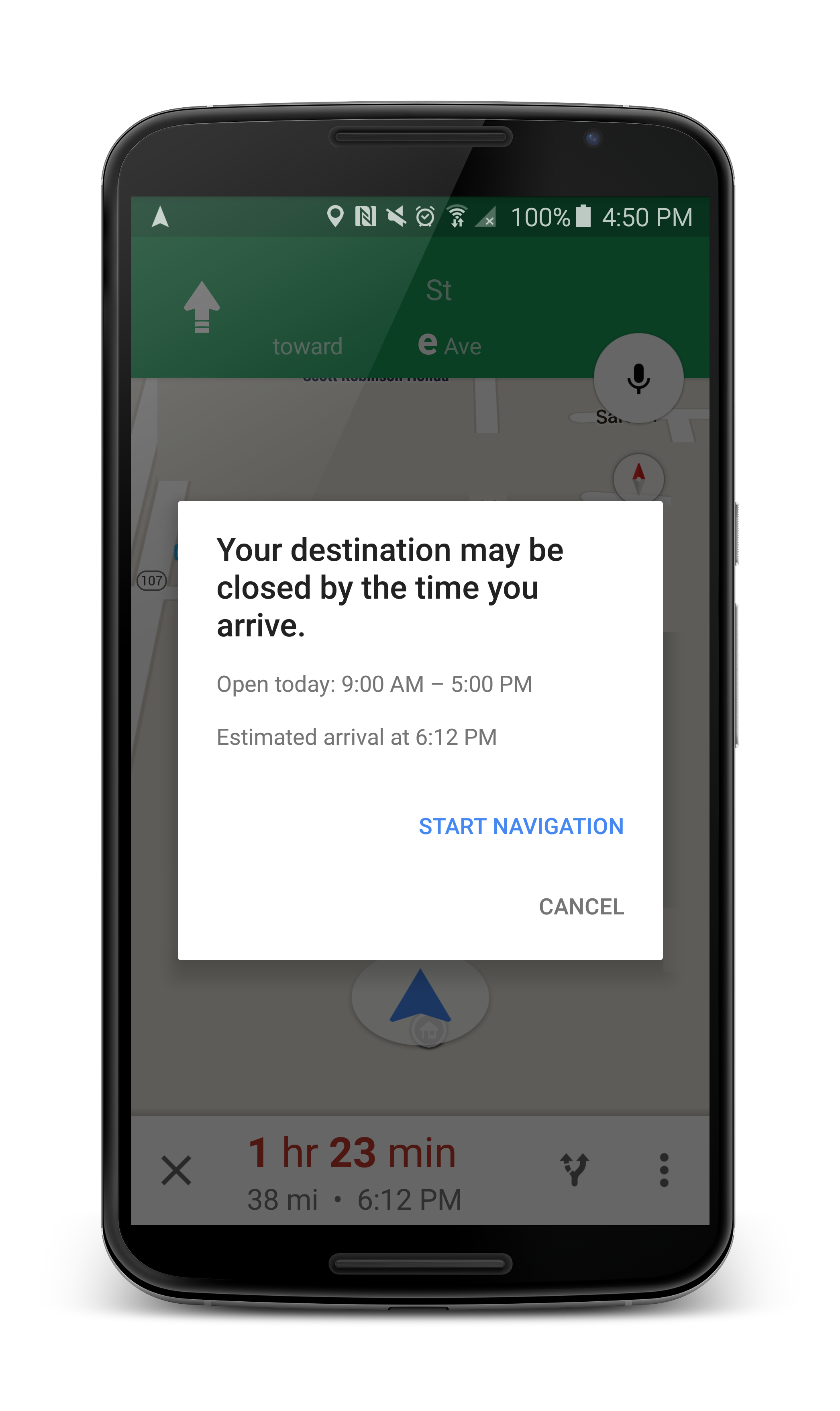 Android Mobile Google Maps Now Warns You When Navigating To A Business 