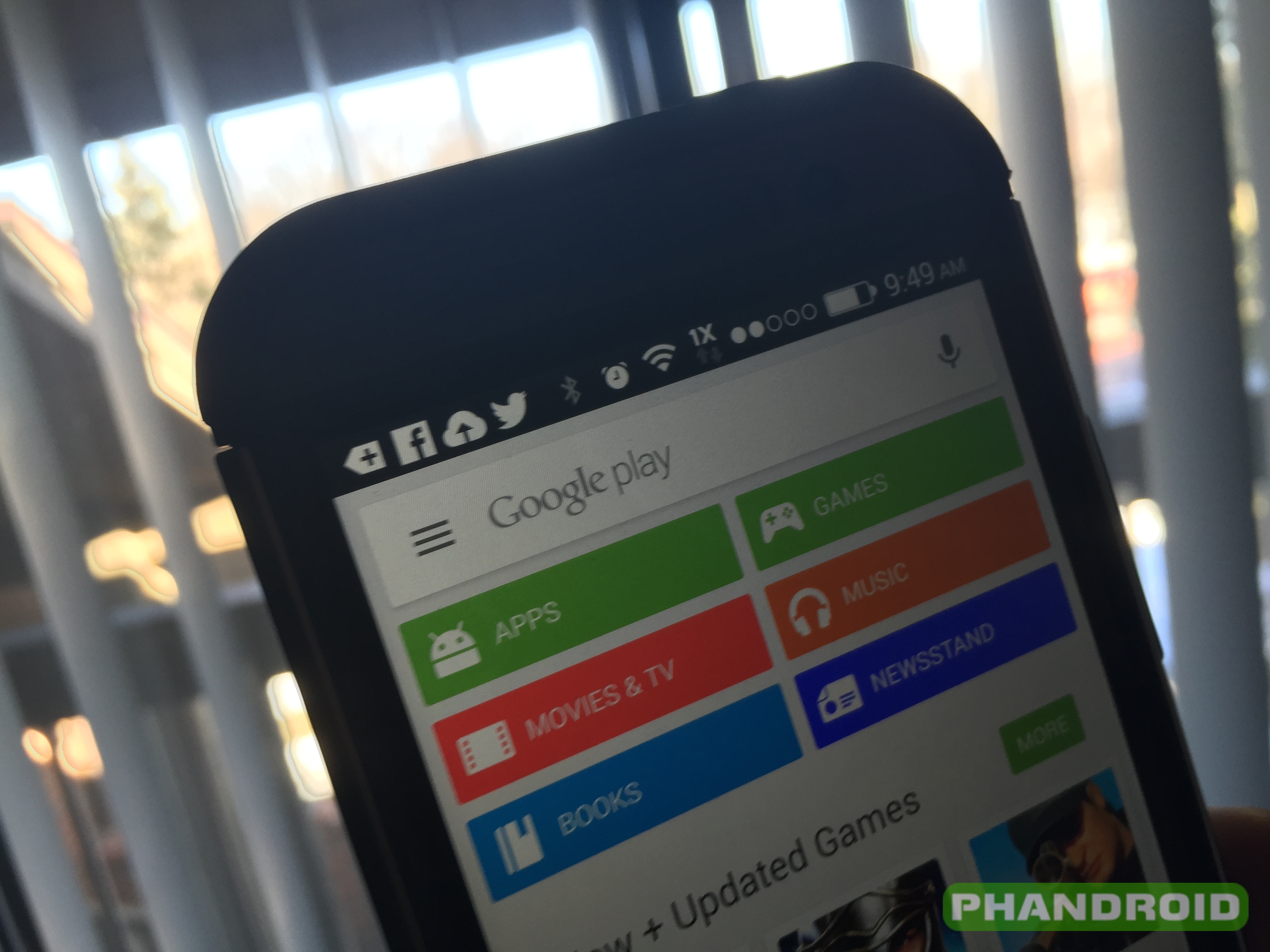 Google Play's new search box with integrated hamburger menu button is ...